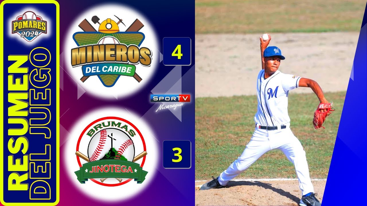 Mineros del Caribe vs Brumas de Jinotega RESUMEN Juego 2 POMARES 17 02 2024 - YouTube