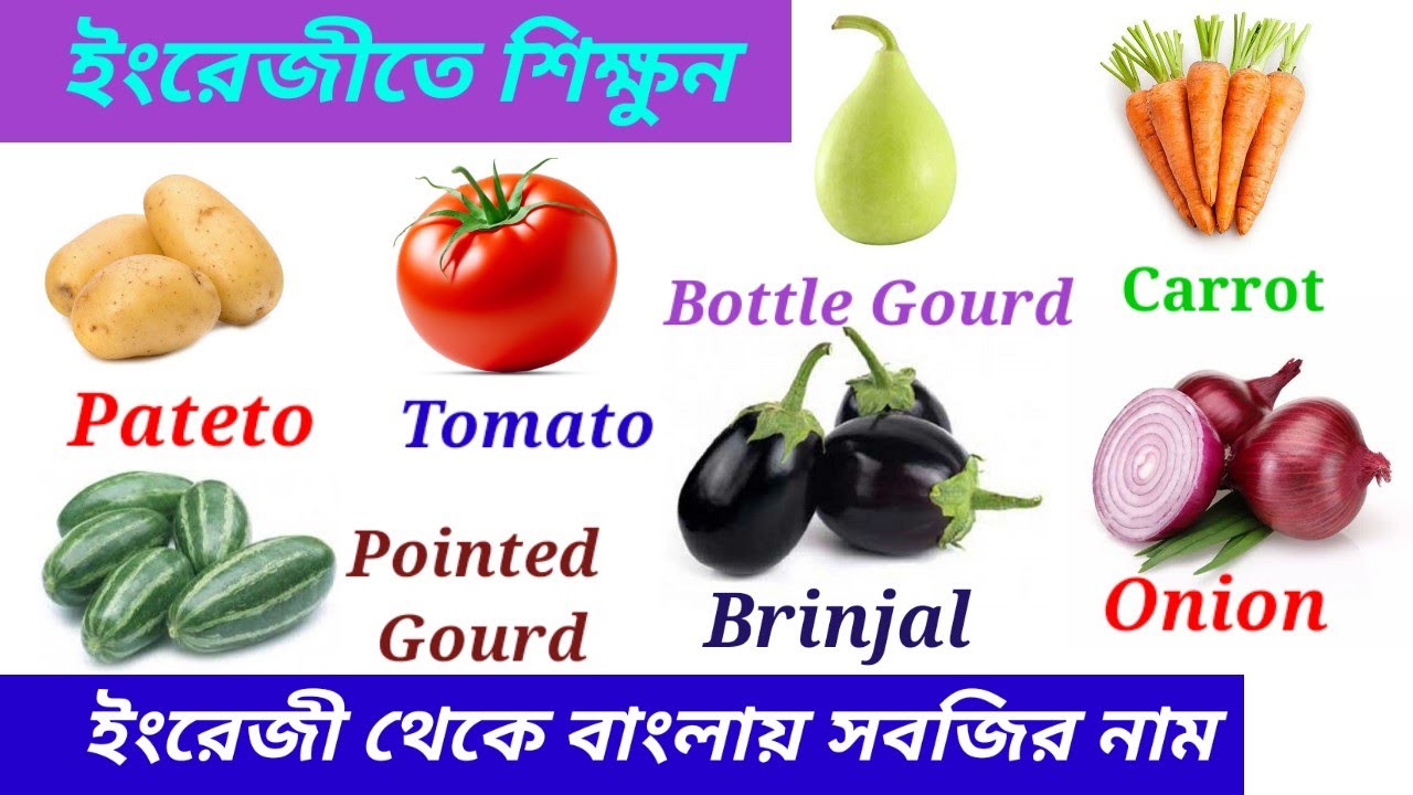 Vegetables Name List || শাকসবজির নাম ||English to Bengali || Baby Learn ...