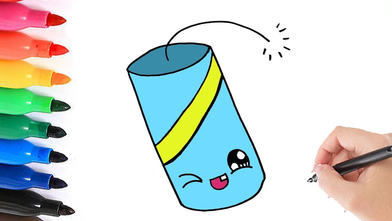 HOW TO DRAW FIREWORKS KAWAII | HOE TEKEN JE VUURWERK? Makkelijke ...