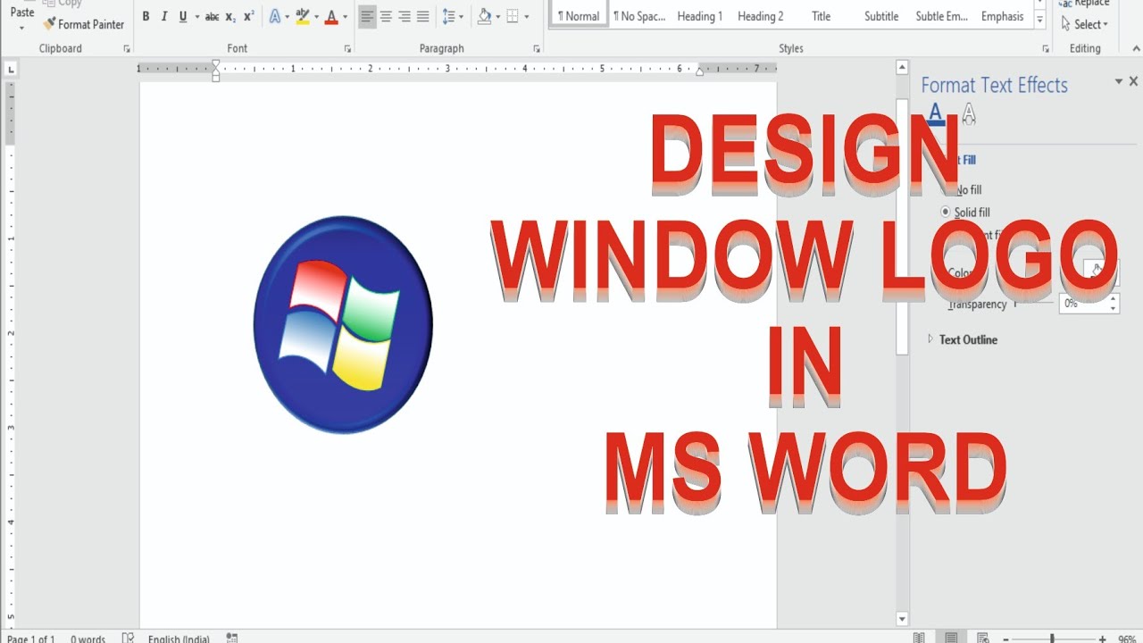 How to make Window Logo in ms word, ms word me Windows Logo kaise ...
