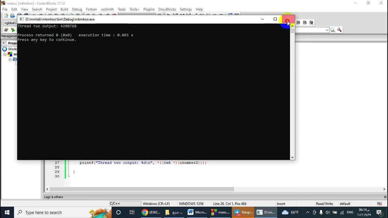 Thread programming Lab2023 - طيبة ولاء الدين - YouTube