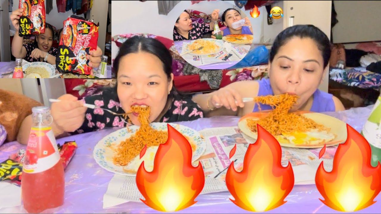 3x Spicy noodles 🔥eating🔥🇰🇼 ||Samyang Bulduk Noodles || No reaction but ...