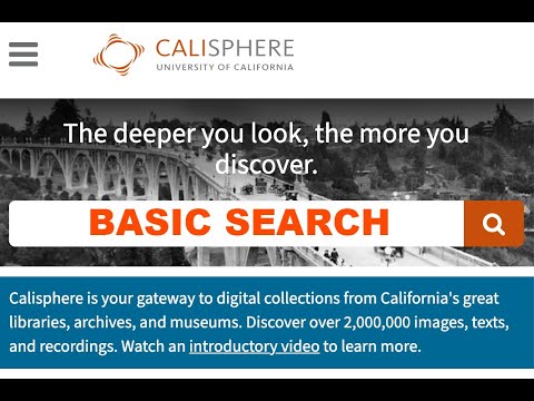 Calisphere Basic Searching—INFO254—Ellis - YouTube