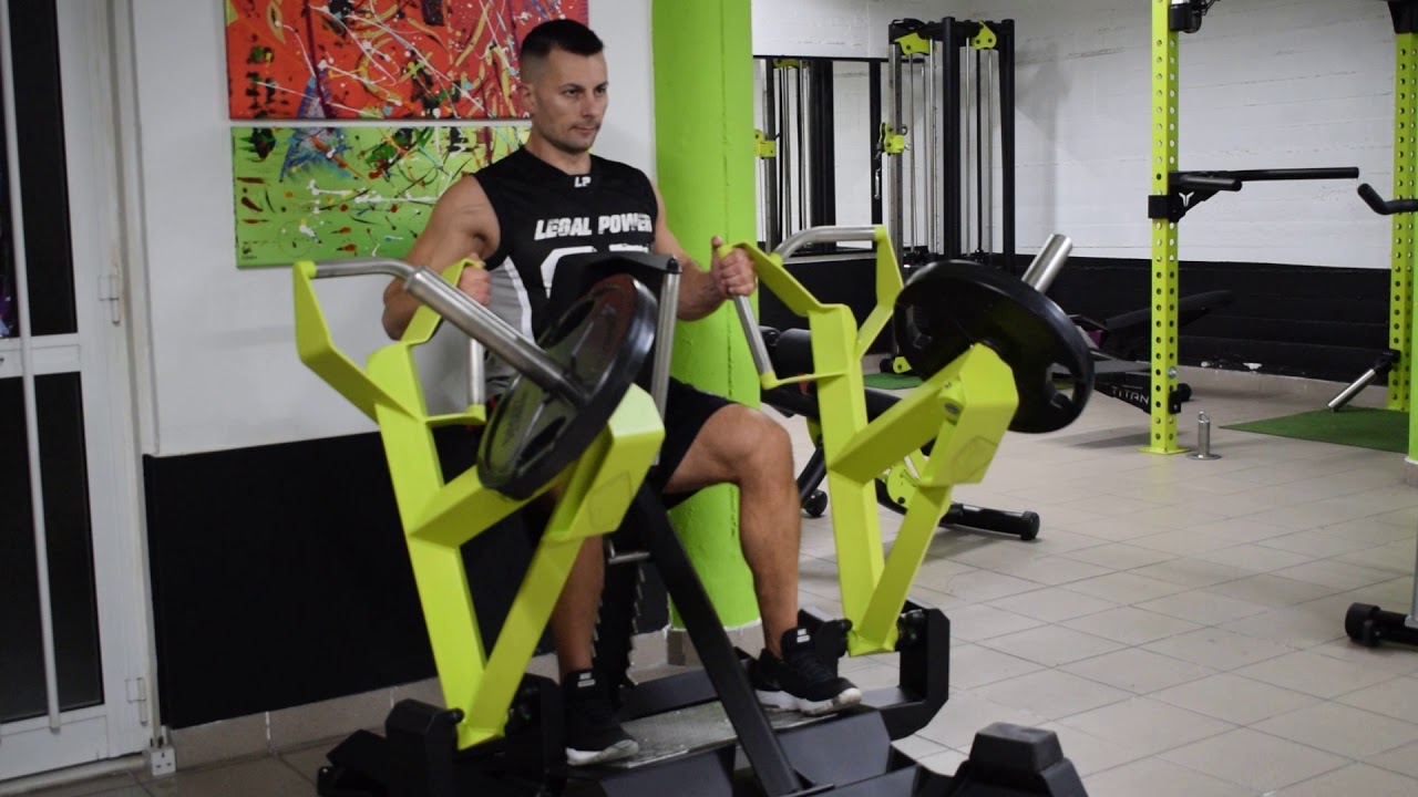 Row machine two hands hummer grip / Гребане с две ръце тесен успореден ...