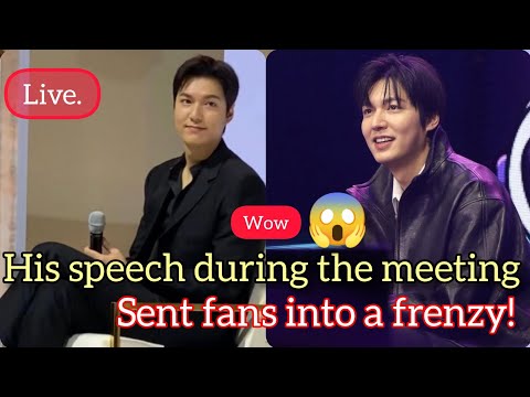 Lee Min-ho’s Emotional Press Conference Speech Leaves Fans Heartbroken and the Internet in Shock!😱
