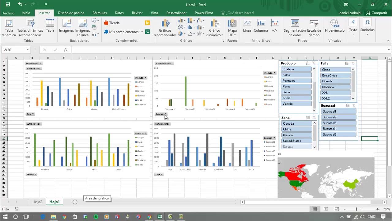 Power Map Excel 3d y tablas dinámicas - YouTube