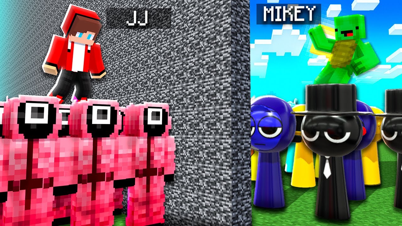 JJ's SQUID GAME GUARDS Army vs Mikey's SCARY SPRUNKI Army Battle in Minecraft - Maizen - YouTube