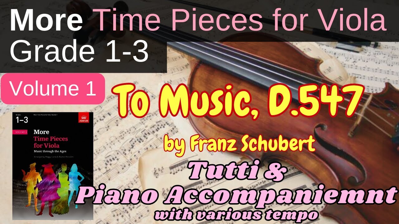 More Time Pieces for Viola Vol.1 | 1817 To Music D.547 by F. Schubert ...