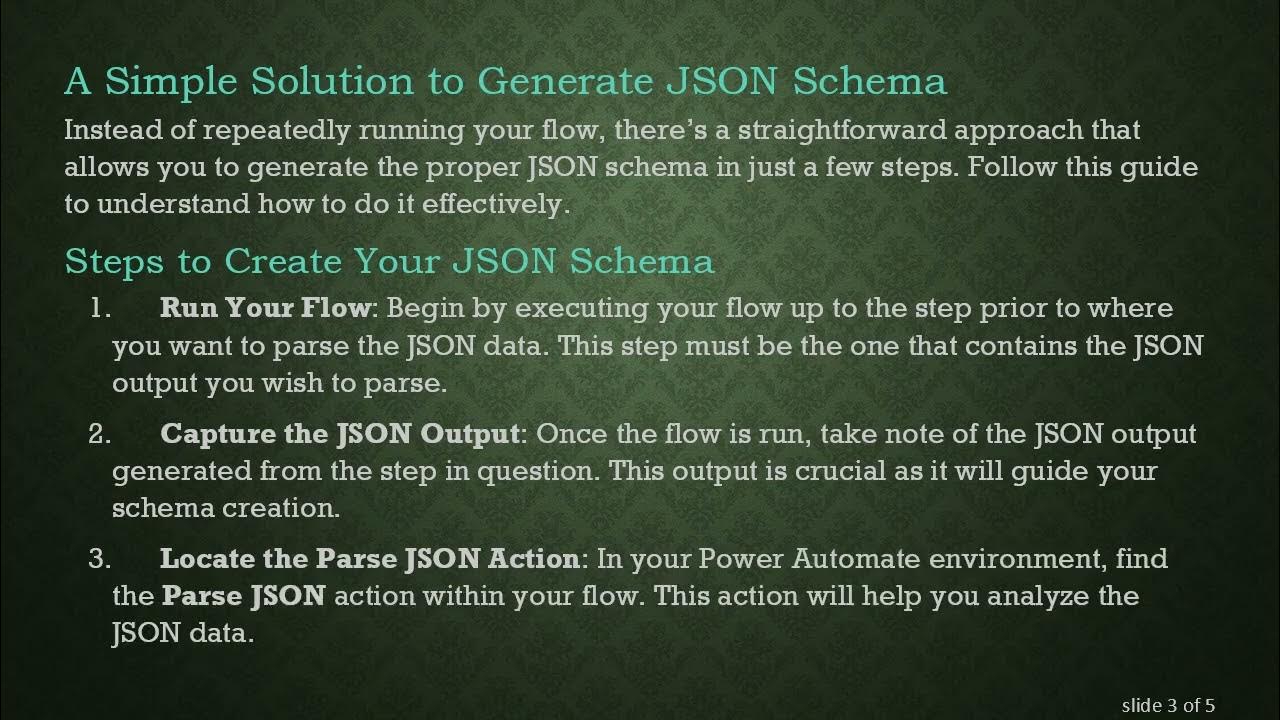 How to Easily Generate JSON Schema in Power Automate with a Simple Flow - YouTube