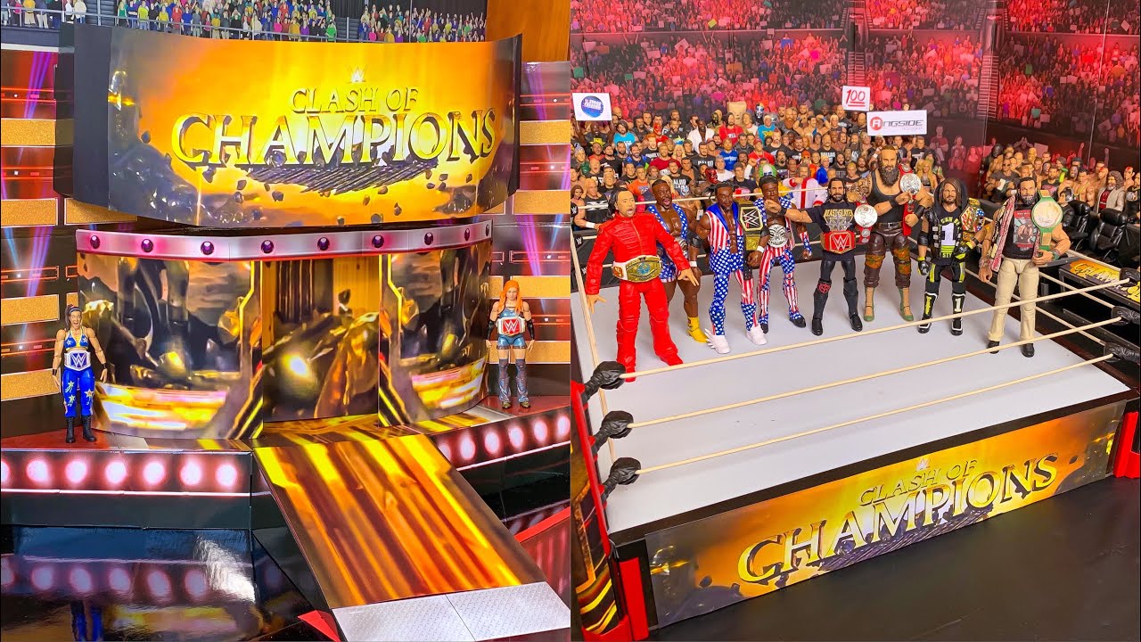 WWE CLASH OF CHAMPIONS ACTION FIGURE STAGE & ARENA! - YouTube