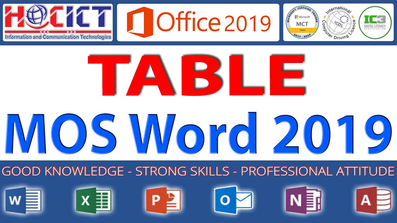 Table | Practice Skills for MO-100: Microsoft Word 2019 Exam - YouTube