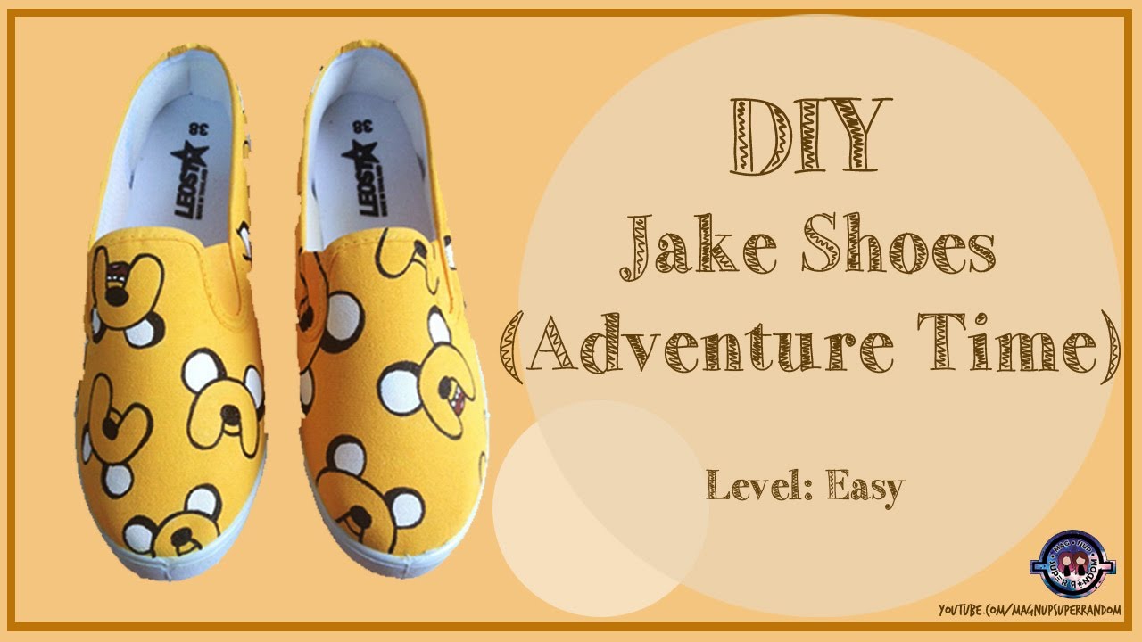 DIY Jake Shoes tutorial (Adventure TIme) Level; Easy - YouTube