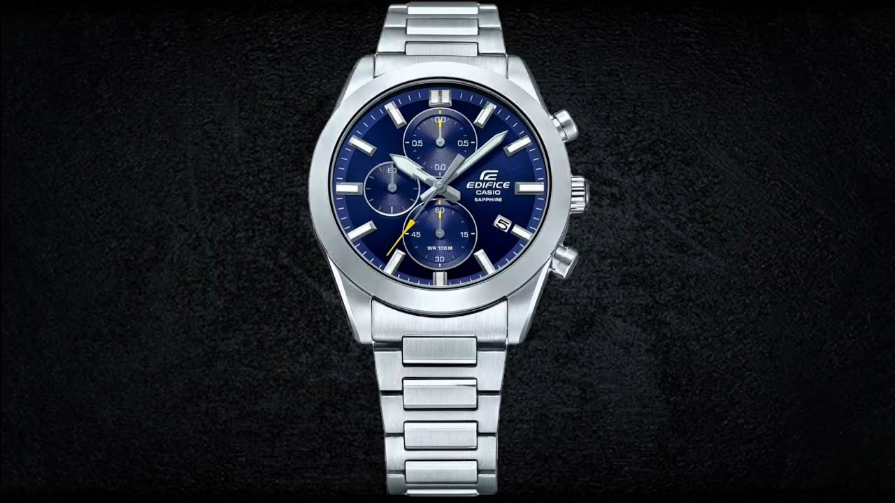 Edifice Casio Sapphire Analog Blue Dial Men's Watch - YouTube