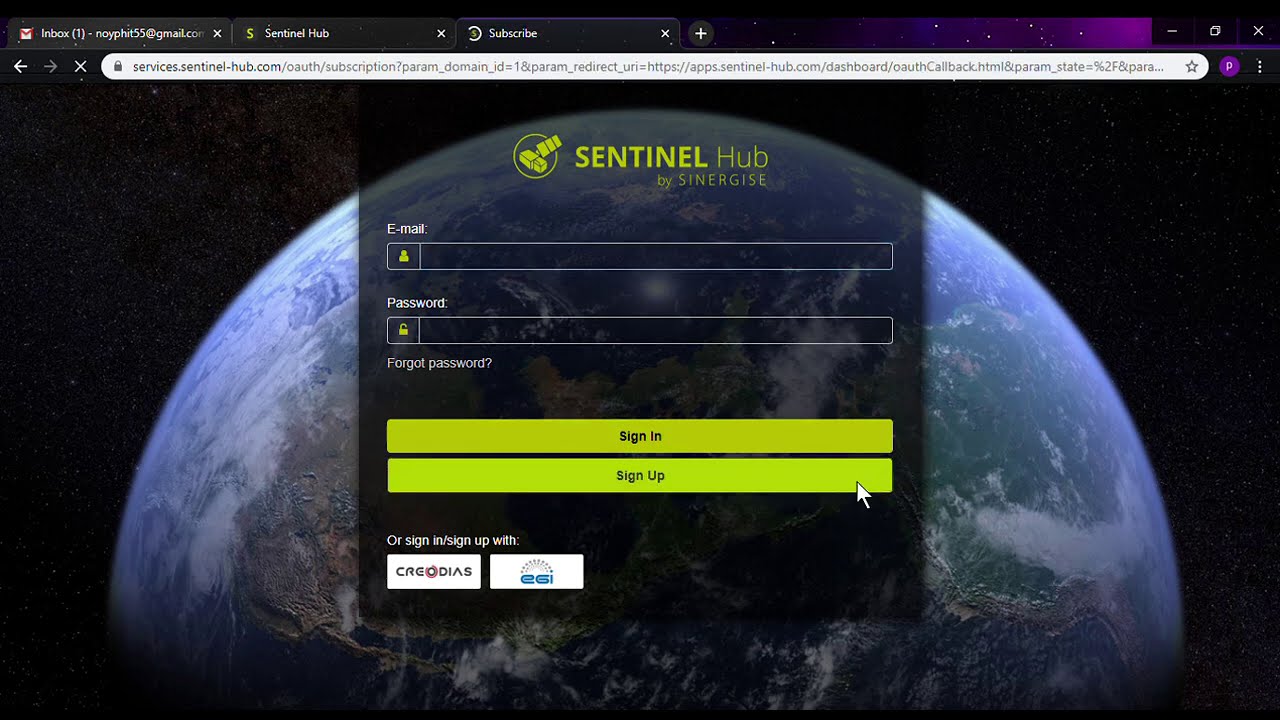 Sentinel Hub sign up - YouTube