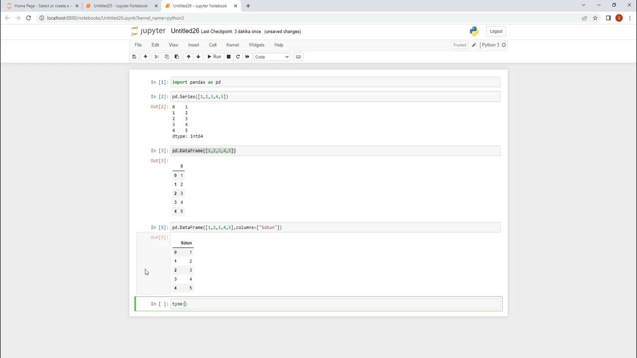 Python ile Veri Bilimi 26 Pandas DataFrame Özellikleri ve DataFrame ...