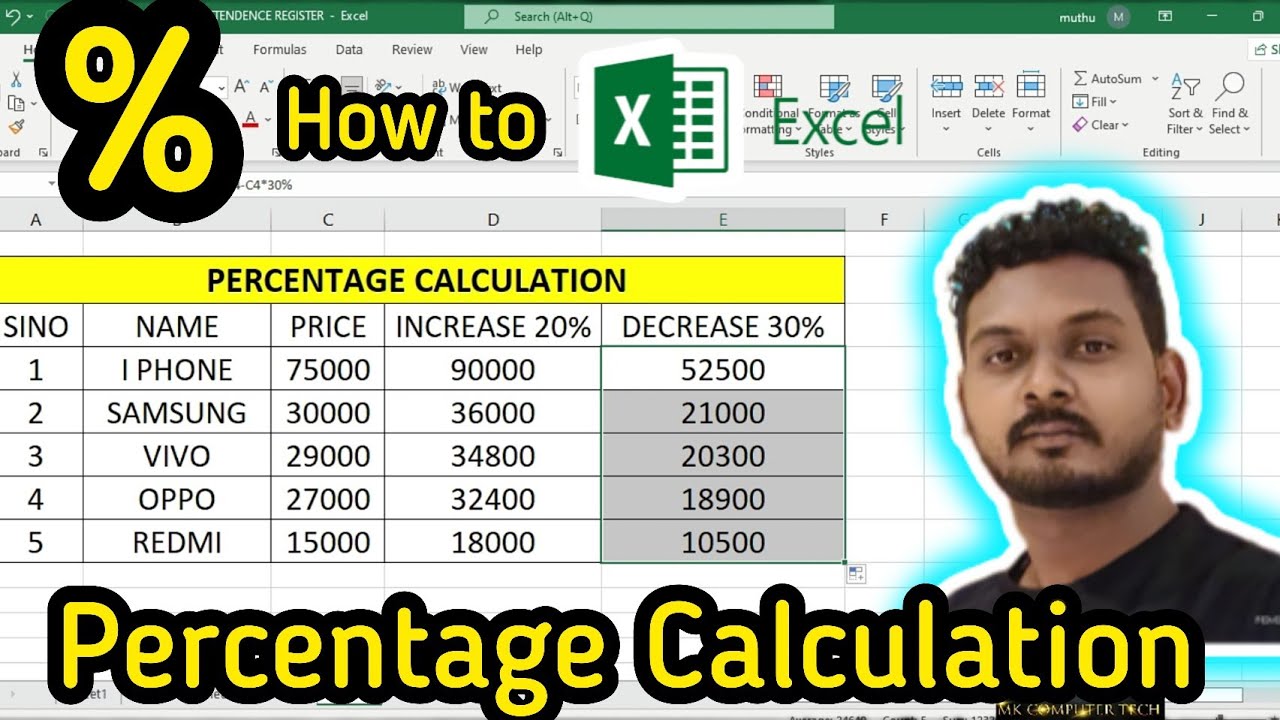 How to calculate Percentage in Microsoft Excel - percentage calculation ...