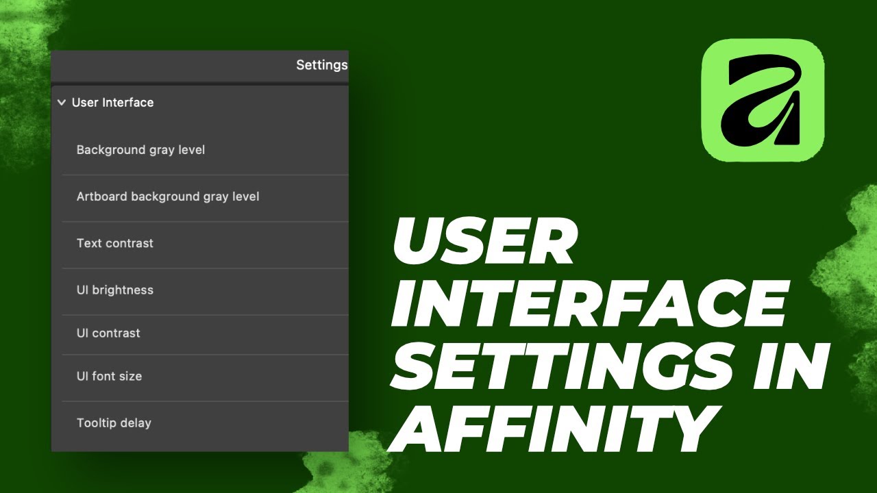 Customize your User Interface Settings in Affinity 3 for Beginners ...