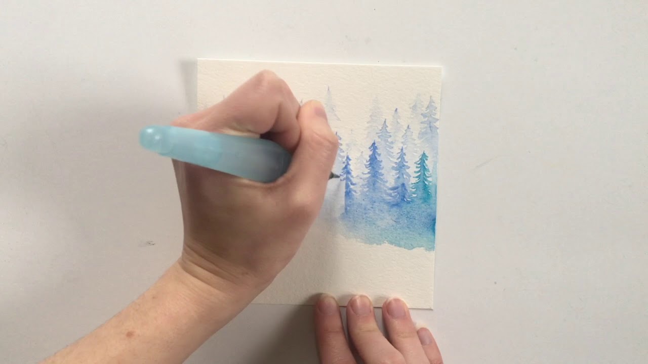 Blue Forest Timelapse Painting - YouTube
