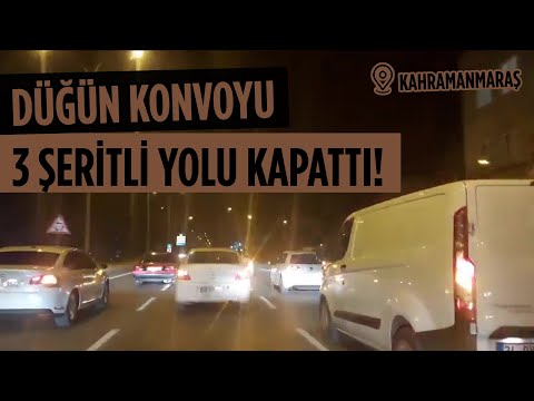 Düğün Konvoyu 3 Şeritli Yolu Kapattı!