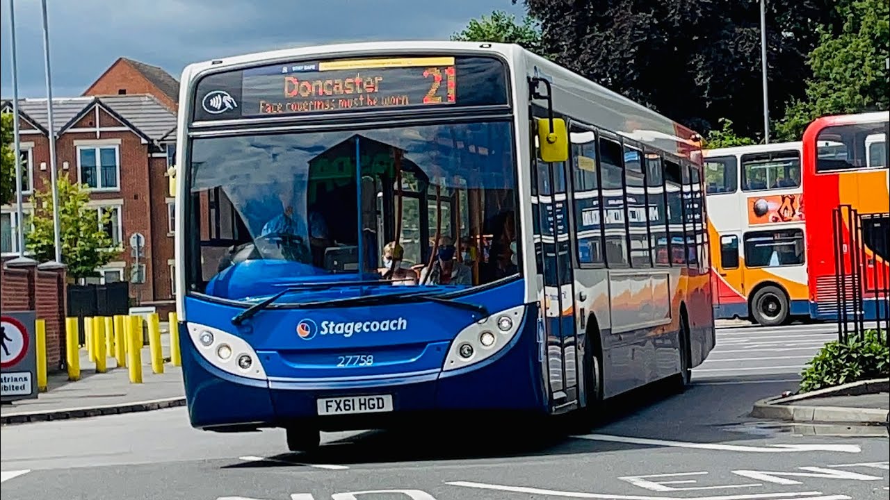 Stagecoach Bus Worksop 27758 On 21 From Worksop To Doncaster - YouTube