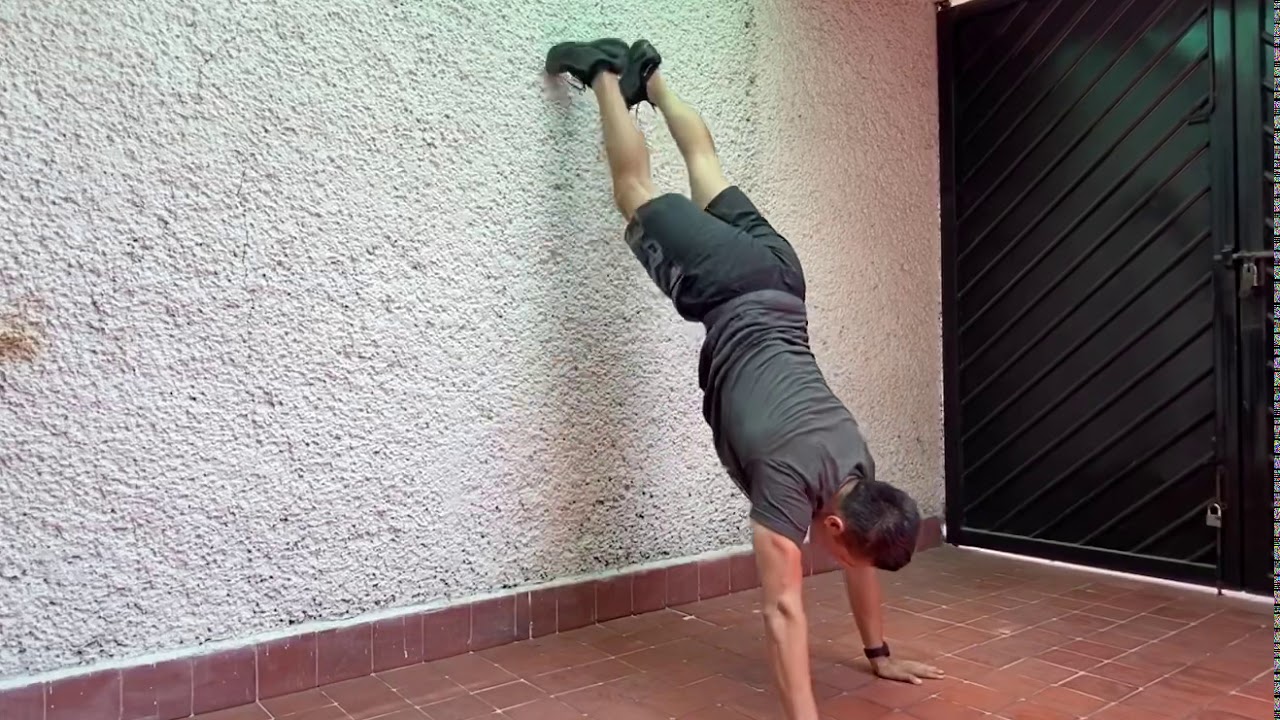 Wall climb shoulder taps - YouTube