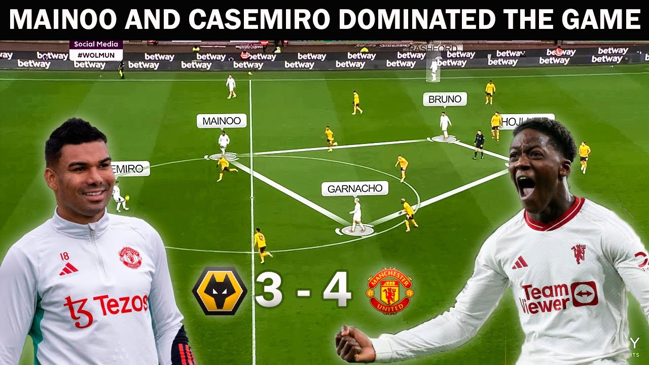 Kobbie Mainoo and Casemiro vs Wolves | Manchester United Tactical ...