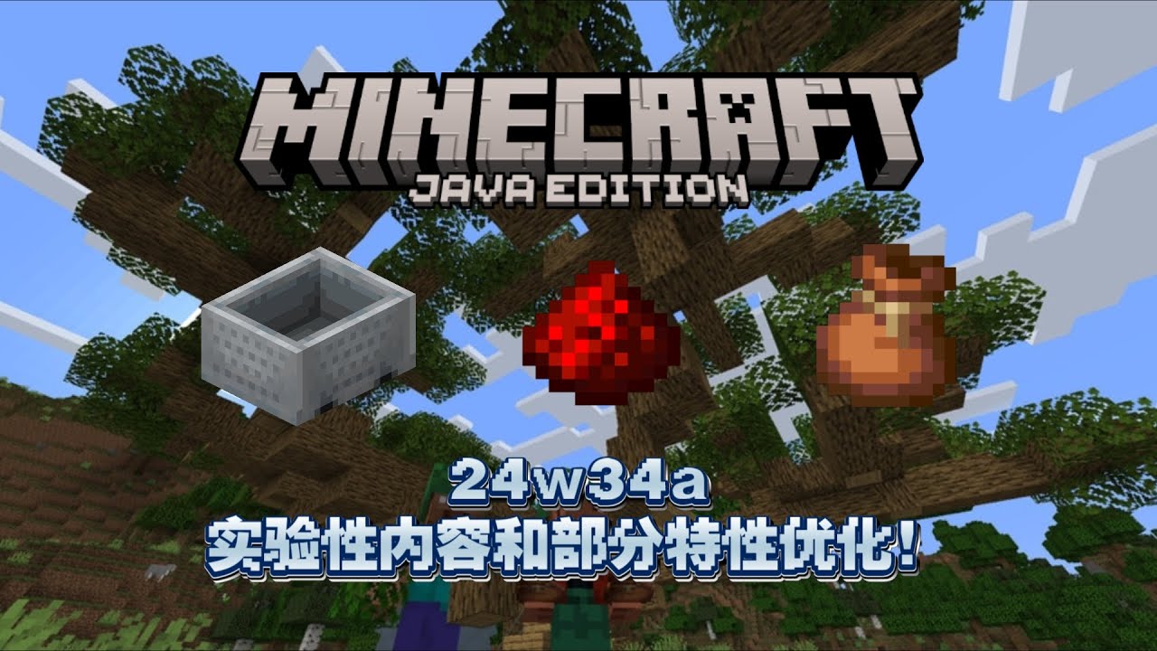 我的世界Java版24w34a更新：实验性内容和部分特性优化！ - YouTube