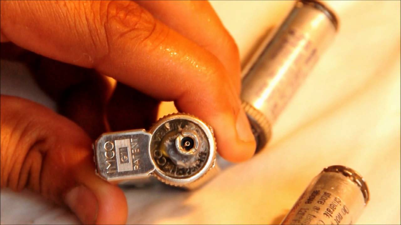 Working Imco G11 lighter modified with airsoft gas valves - YouTube