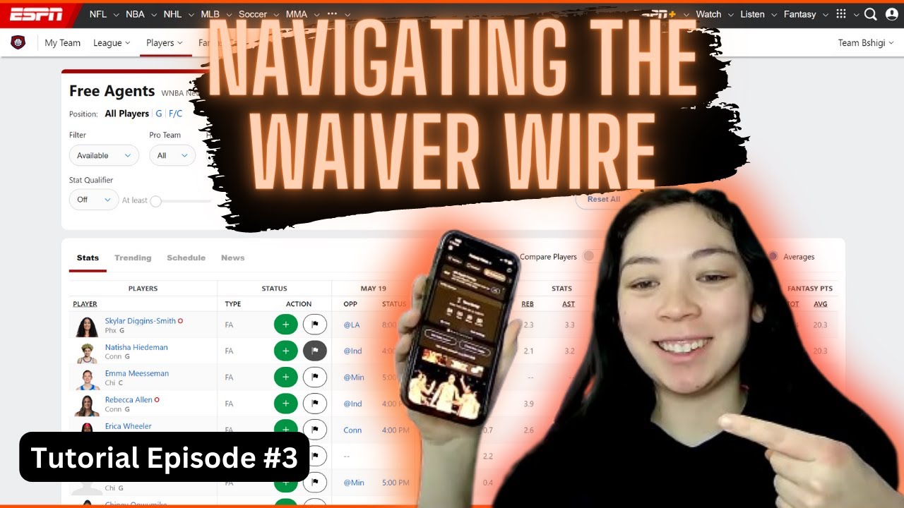 How to Navigate your Women's Fantasy Basketball Waiver Wire on the ESPN App and Desktop ...