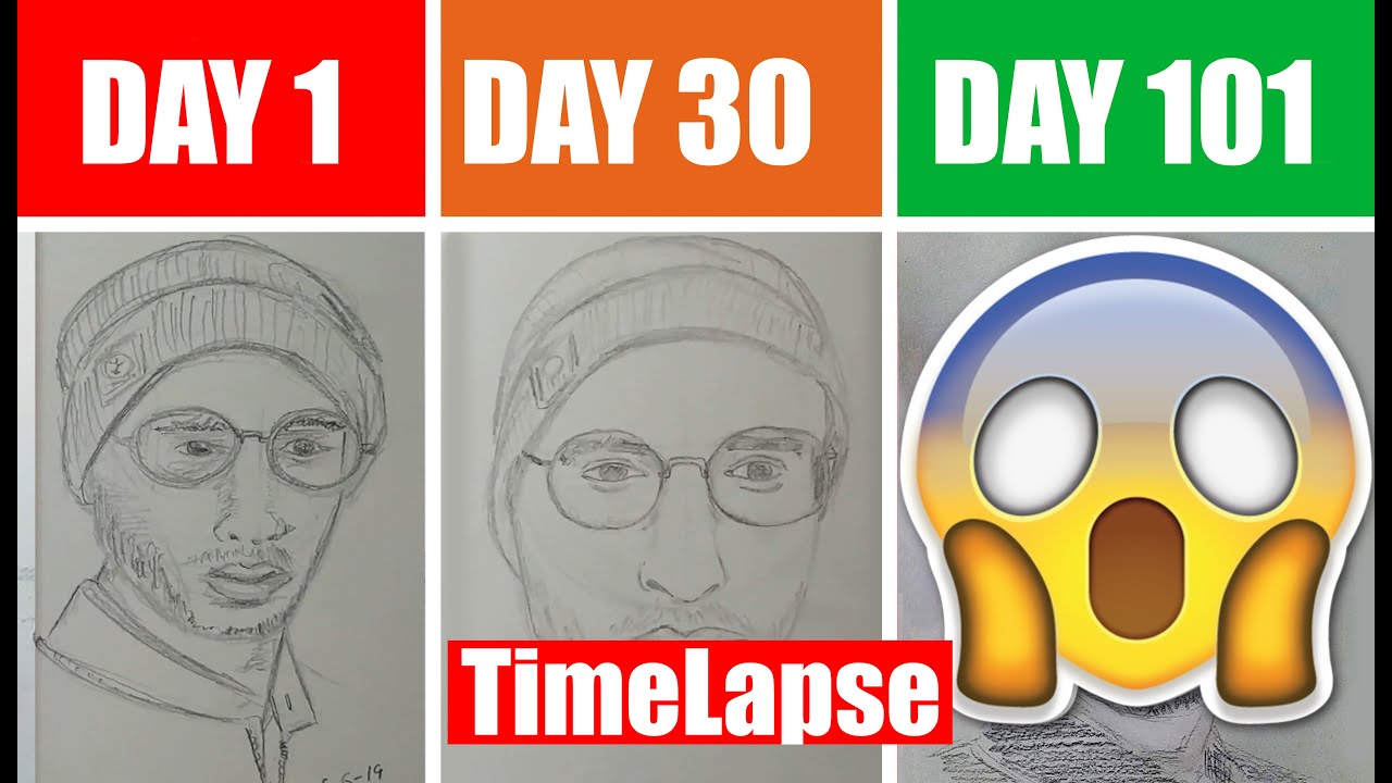 MY ART PROGRESS IN 101 DAYS 🔥 ART MOTIVATION 🔥 PORTRAIT DRAWING ...