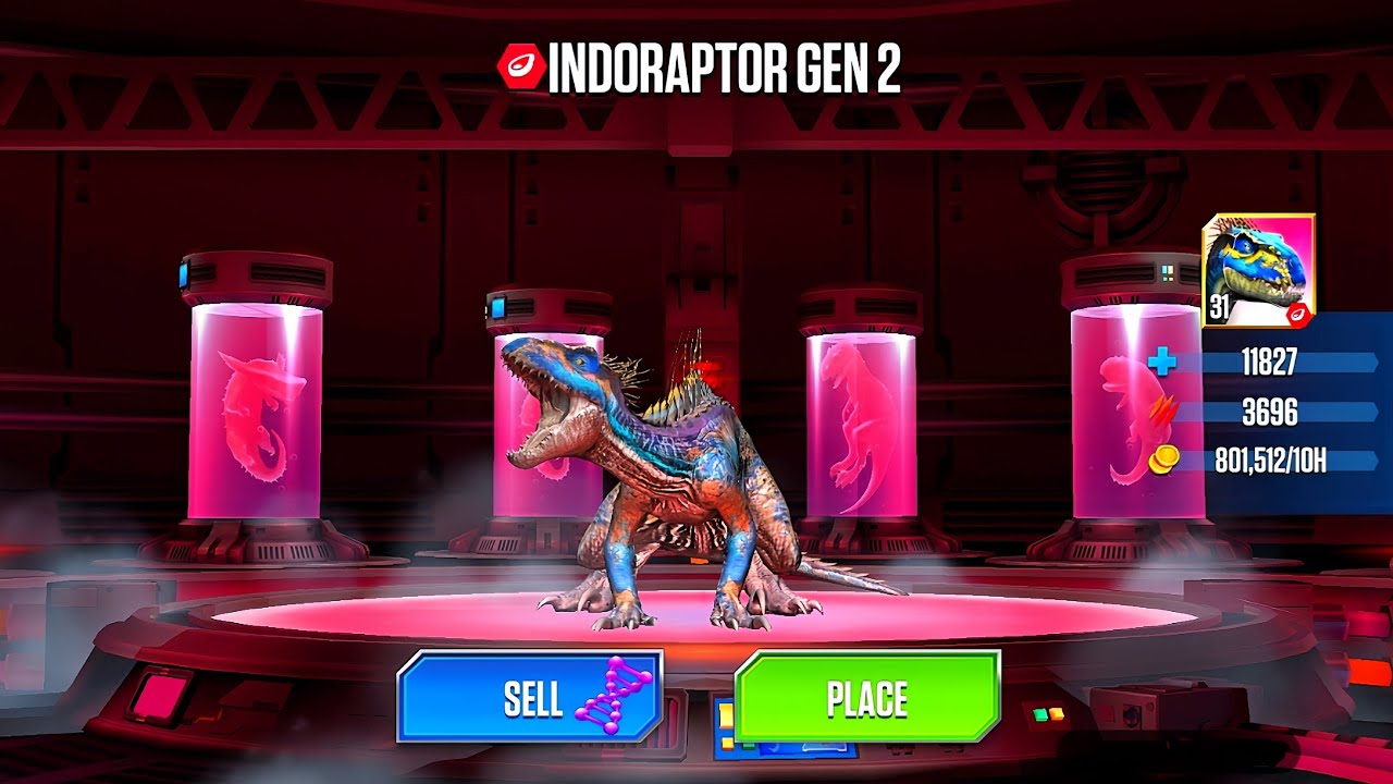 Indoraptor Gen 2 : Level Maxing Showdown : Jurassic world the game ...