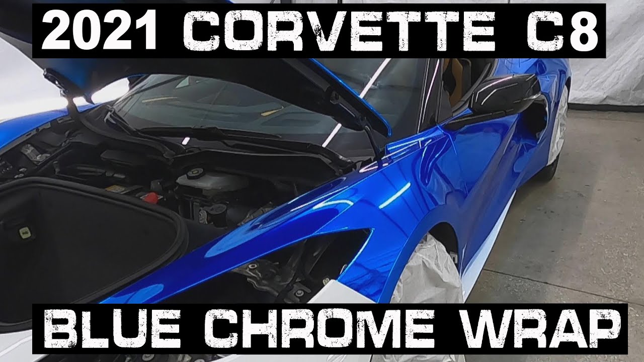 2021 Corvette C8 Blue Chrome Wrap - YouTube