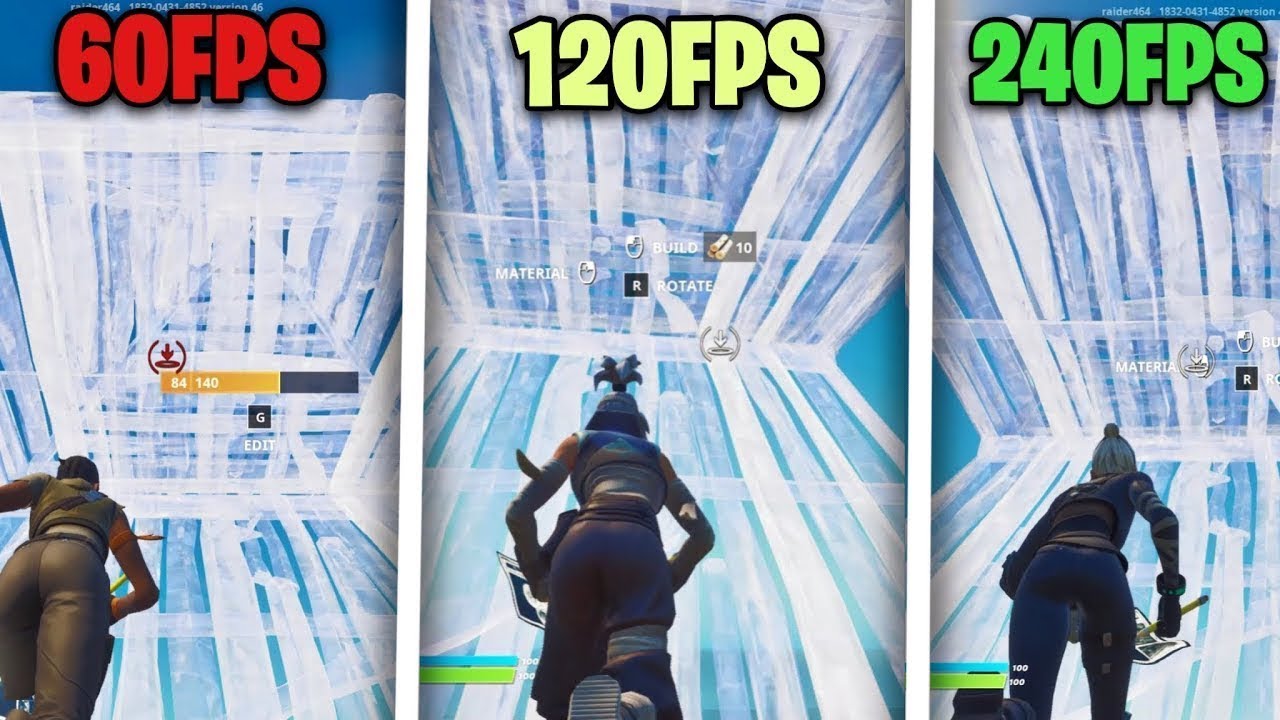 60 FPS vs 120 FPS vs 240 FPS In Fortnite Comparison - YouTube