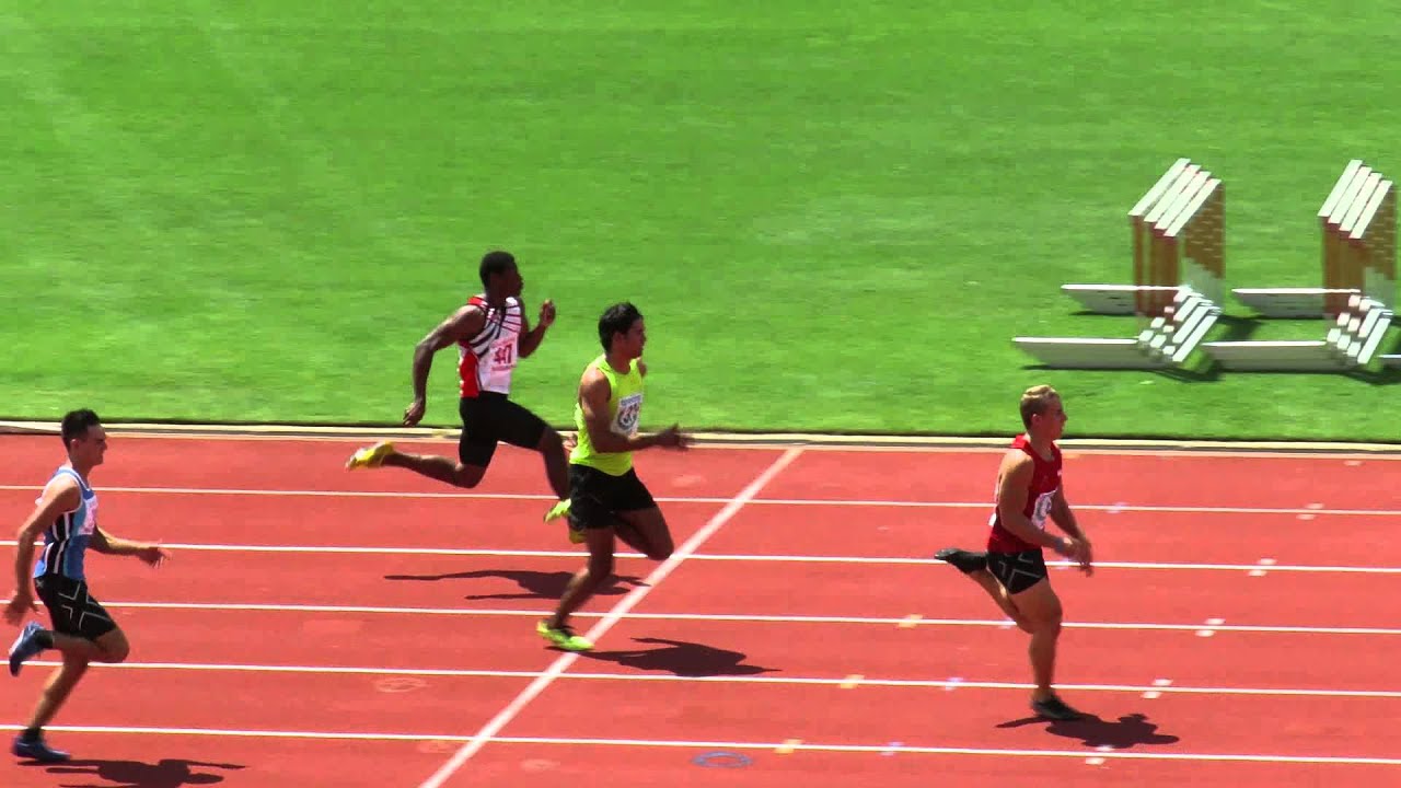 200M U20B H1 Trae Williams close-up 22.15 Qld Junior Champs 2015 - YouTube