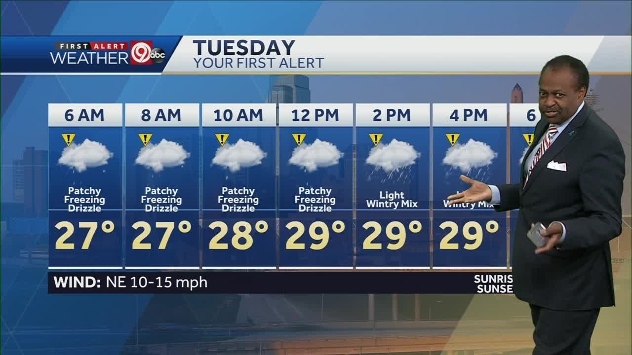 Wintry mix to move in for your Tuesday - YouTube