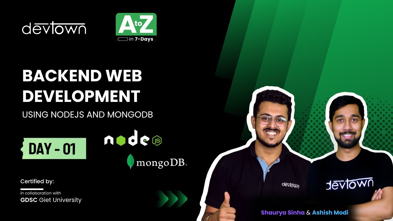 Live Day 01 Backend Web Development Using Nodejs And Mongodb Complete In 7 Days Youtube 