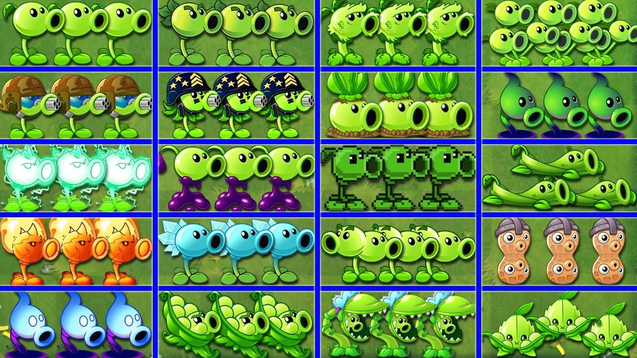 PvZ 2 - All PEA Plants Battlez - YouTube