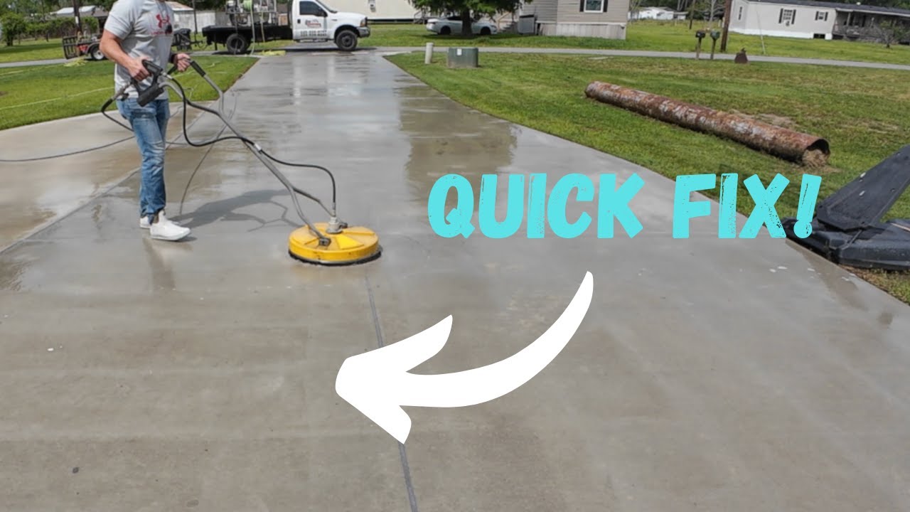 Quick Fix To Remove Streaks When Pressure Washing Concrete - YouTube