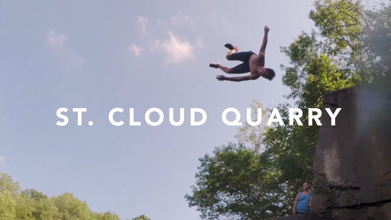 Cliff jumping at St. Cloud Quarry - YouTube