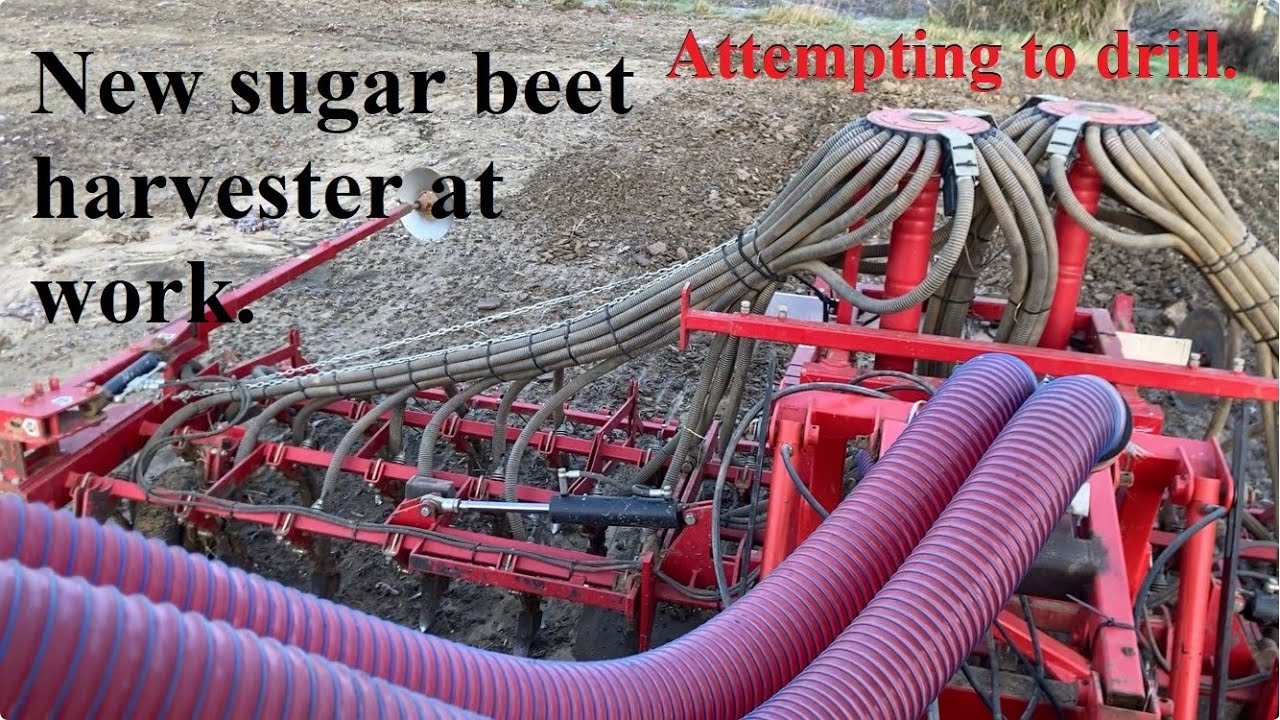 The new sugar beet harvester is at work, and trying to drill. - YouTube