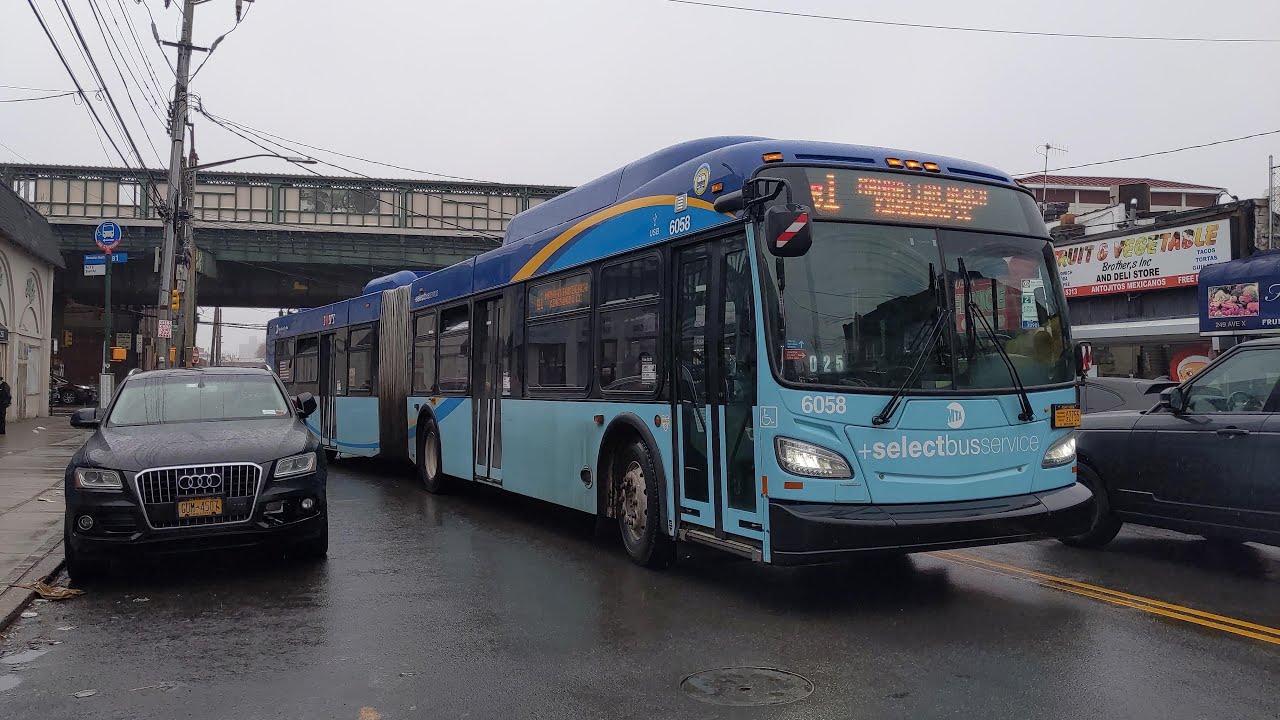 NYCT Bus: 2017 New Flyer XD60 #6058 on the B1 (1/24/24) - YouTube