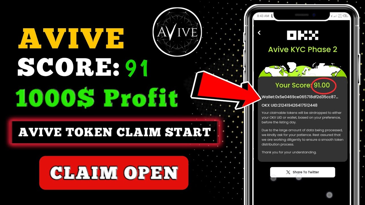 Avive Token Claim Reward And Score Update | Avive Network KYC Update | Avive Network New Update ...