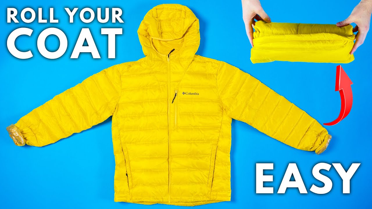 How To Roll Your Winter Jacket For Packing - YouTube