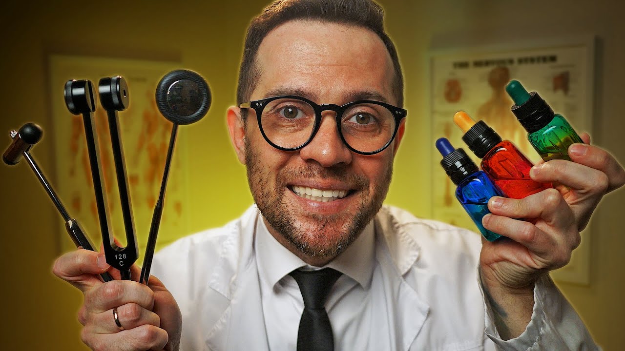 ASMR Extremely Detailed CRANIAL NERVE Exam | Hearing Test, Eye Exam ...