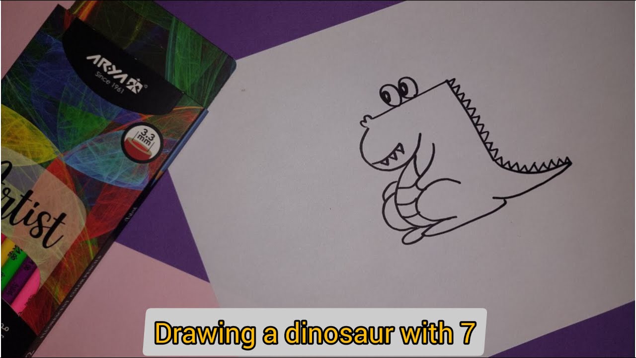 How to draw with number 7 - YouTube