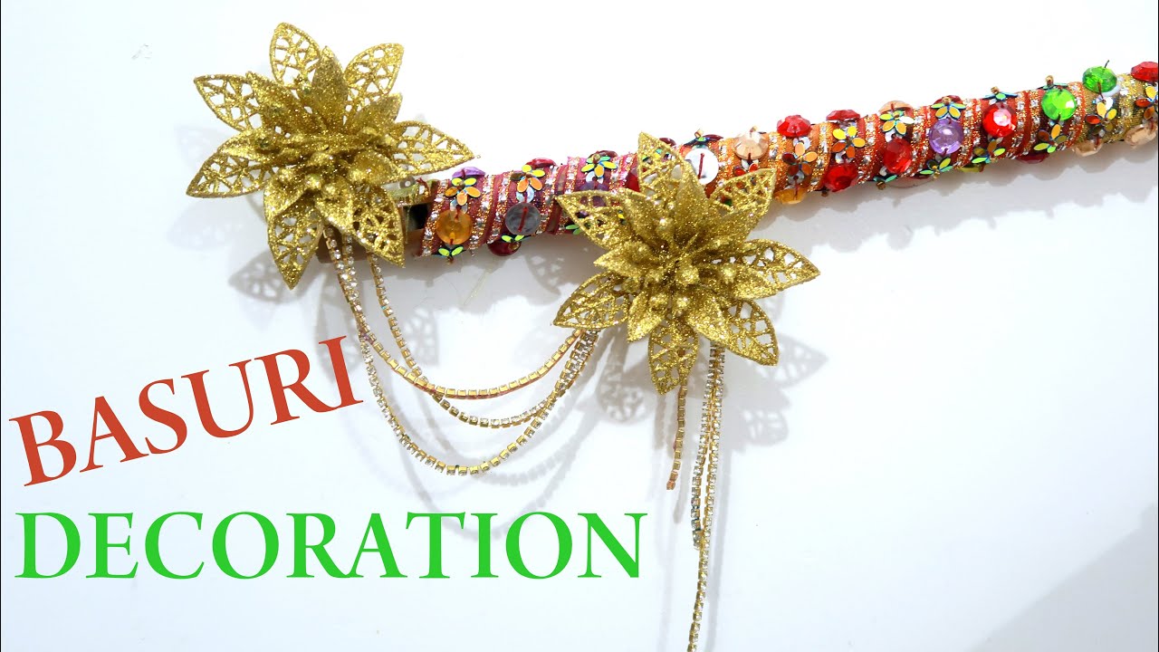How to decorate Flute for Krishna | Murli | Bansi | Bansuri Decoration ...