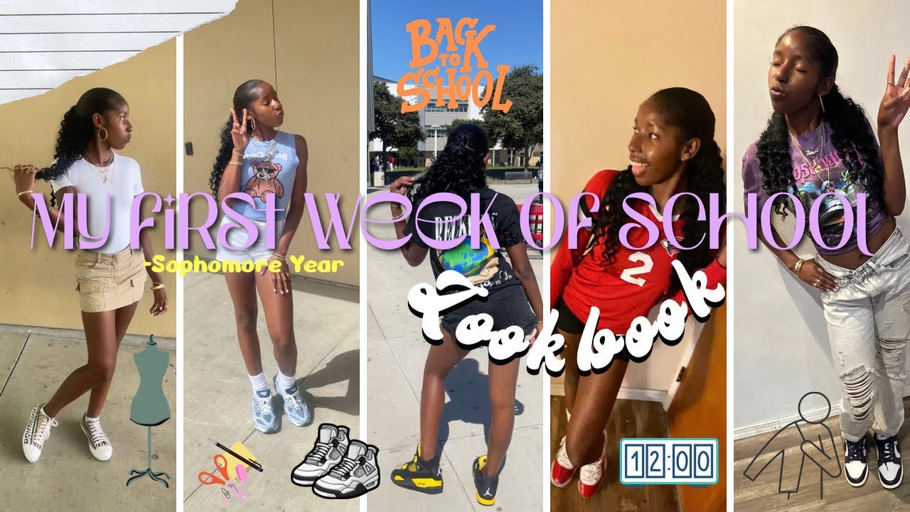 MY FIRST WEEK OF SCHOOL LOOKBOOK | sophomore edition, first video - YouTube