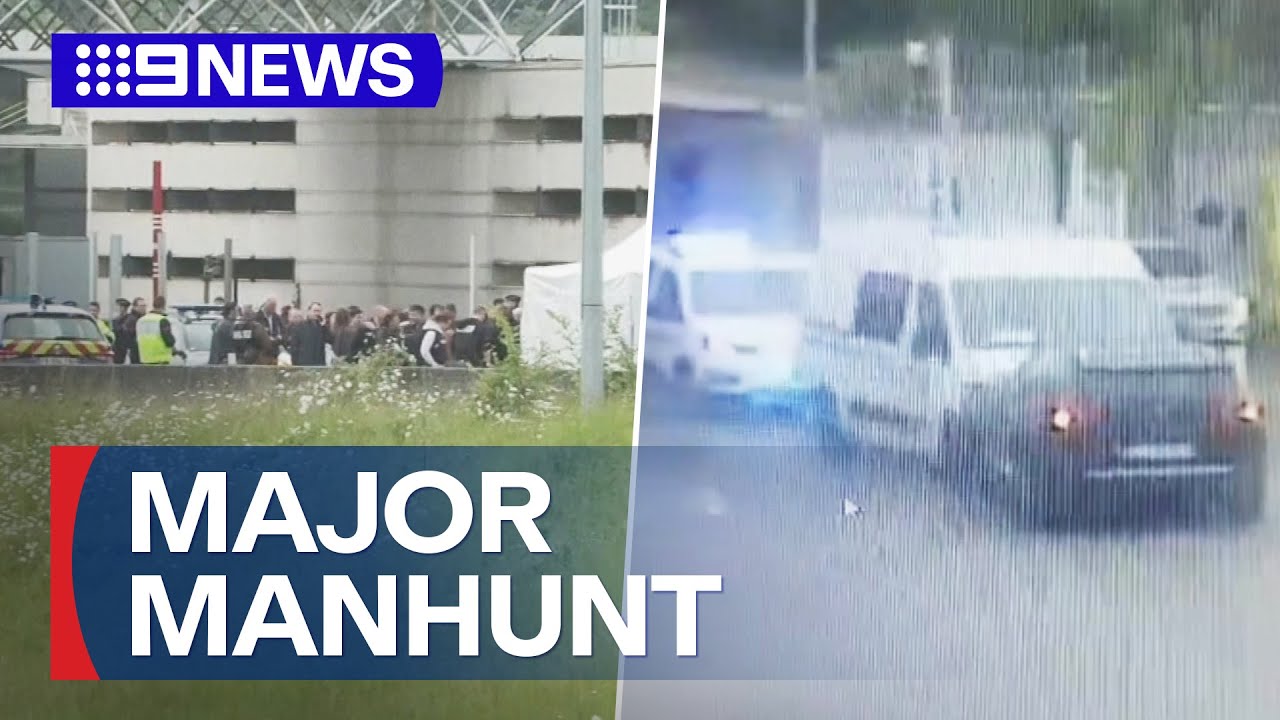 Huge manhunt underway in France after prison van ambush | 9 News ...