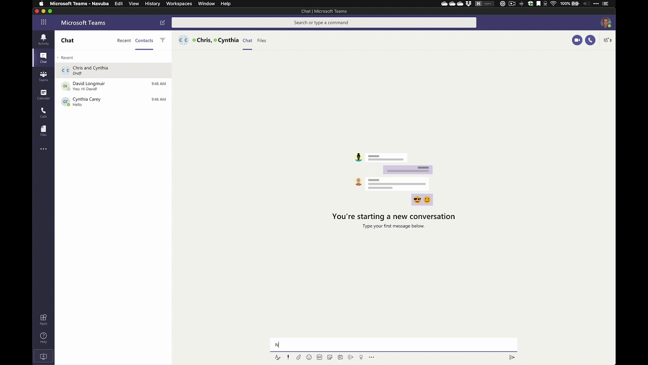 Start a chat in Microsoft Teams - Teams in Two - YouTube