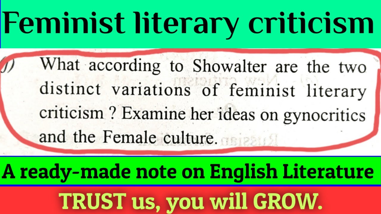 Feminist literary criticism| Gynocritics| English literature notes ...
